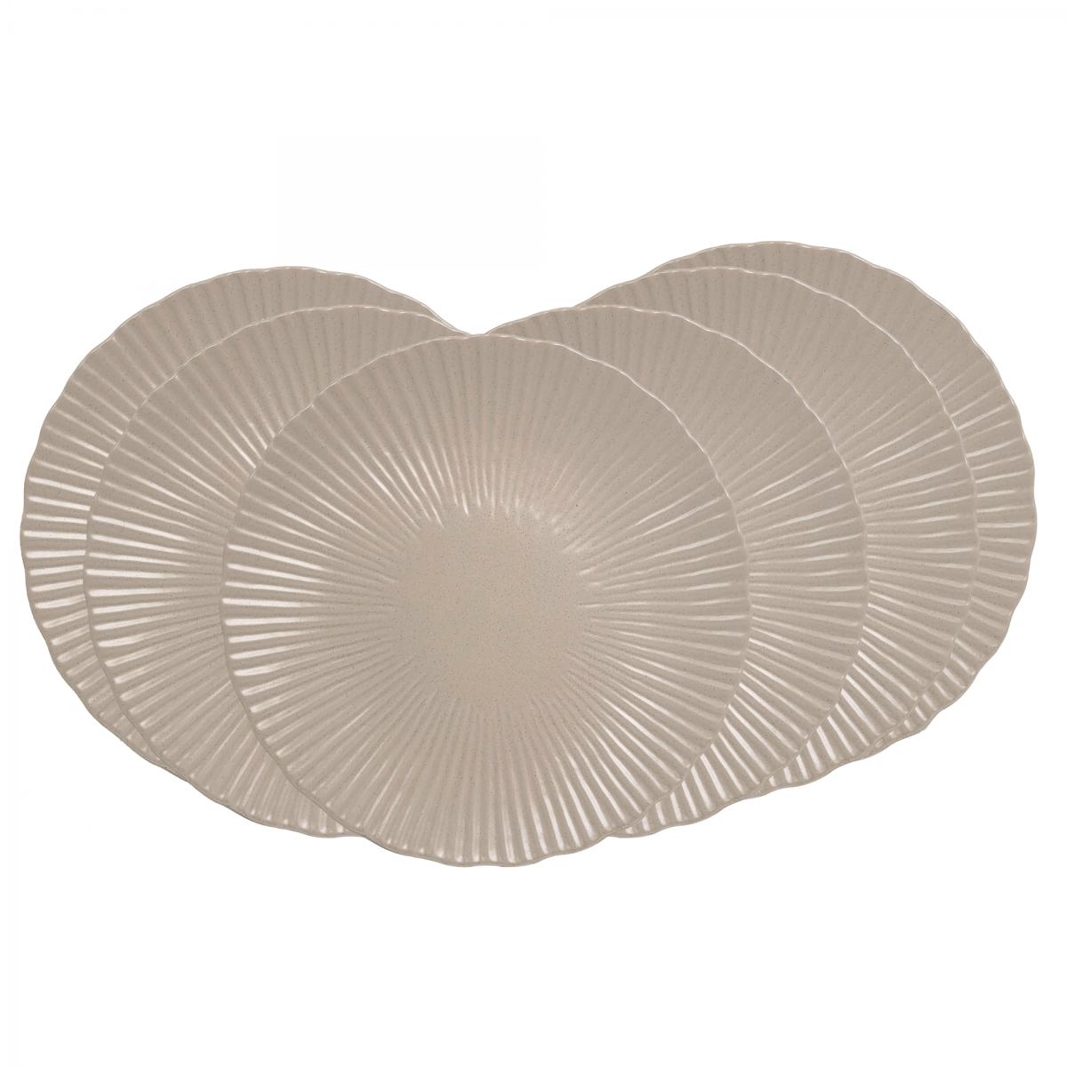 Lot de 6 grandes assiettes sables, SUGAR | Artime