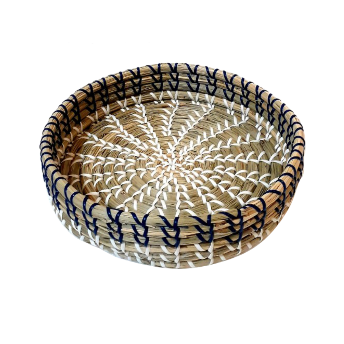 Plateau décoratif rond en osier, AZULI | Artime